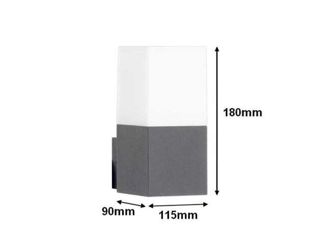 Applique Murale Grise LED IP44 Alu pour ampoule E27 | Contact Silumen