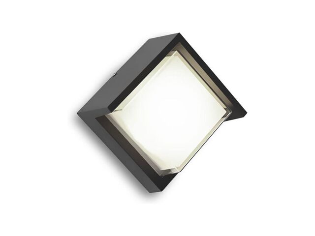 Applique Murale LED 15W Noire Carrée IP65 avec cache - Blanc Neutre ...