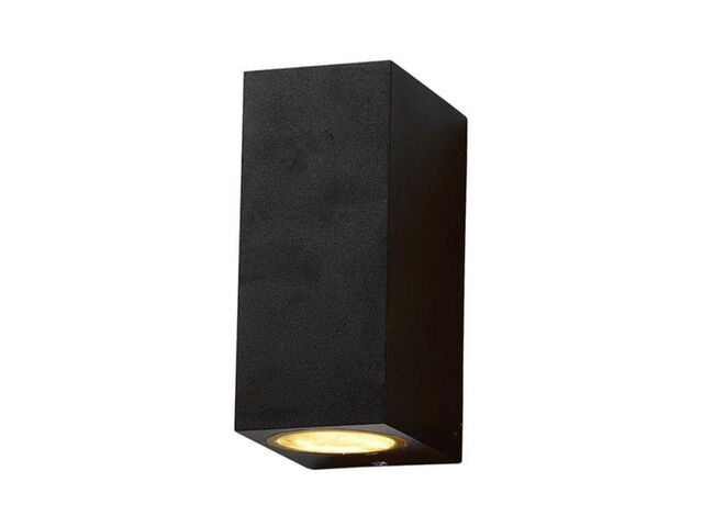 Applique Murale LED Carrée IP44 double faisceau GU10 - Noir | Contact ...
