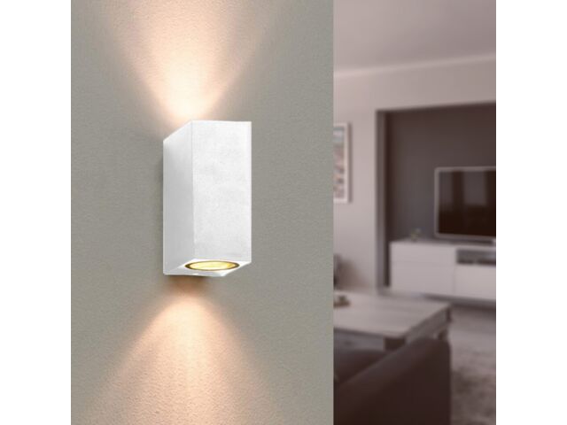 Applique Murale LED Carrée IP44 double faisceau GU10 - Noir | Contact ...