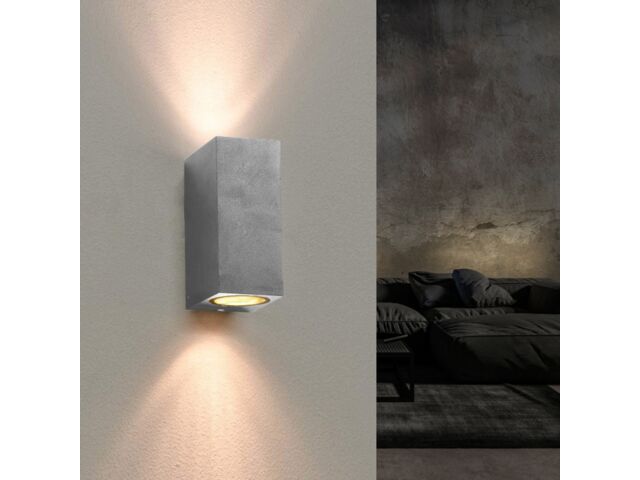 Applique Murale LED Carrée IP44 double faisceau GU10 - Noir | Contact ...