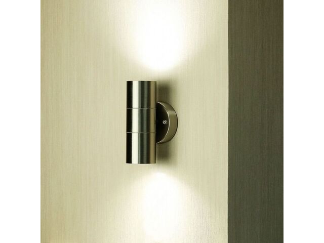 Applique Murale LED IP44 Double Faisceau GU10 - Gris | Contact Silumen