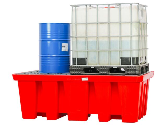 Bac de rétention en PE 2340x1300x750mm - avec grille - cap. 1800L MW ...