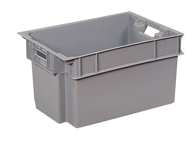 Bac plastique gerbable gris 600x400 50 litres | Contact SETAM RAYONNAGE ...