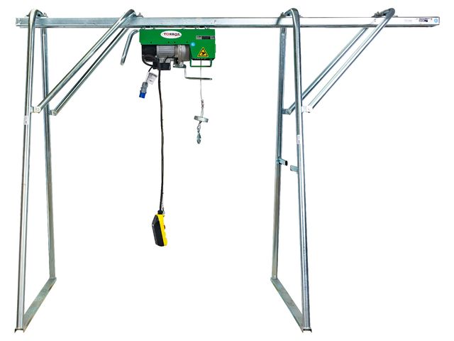 Grue portique avec palan rapide professionnel 300 kg MW-Tools ...