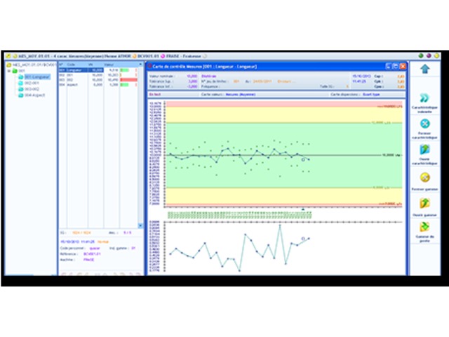 Logiciel de maîtrise statistique des procédés de fabrication et des capabilités QUASAR-SPC ...