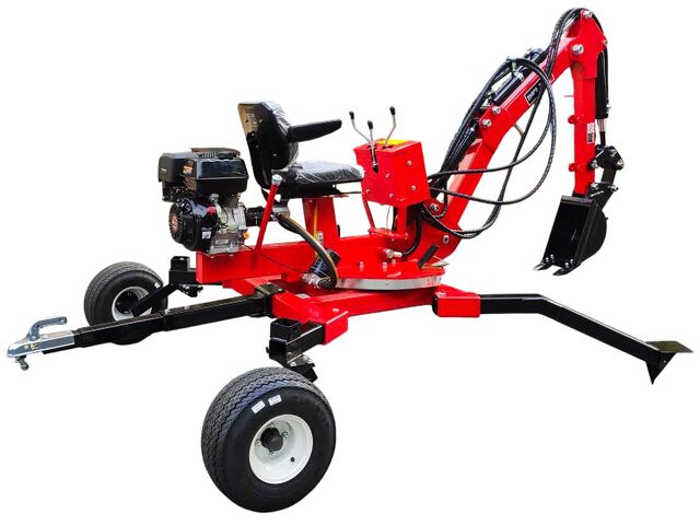 Mini-pelle tractable avec attelage - Rotation 360° moteur essence 15 ch ...