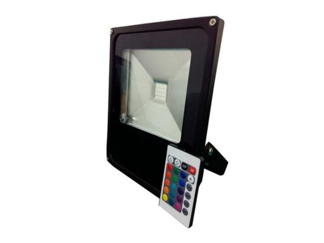Projecteur LED RGB 10W Extérieur IP66 Plat NOIR | Contact Silumen
