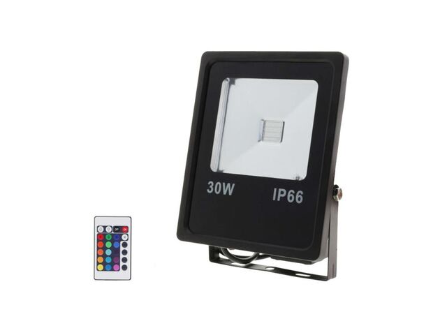 Projecteur LED RGB 30W Extérieur IP66 Plat NOIR | Contact Silumen