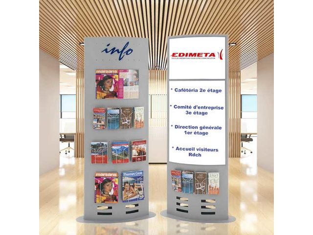 Totem-Expo® H 185 x L 65 cm - Sans accessoires | Contact EDIMETA ...